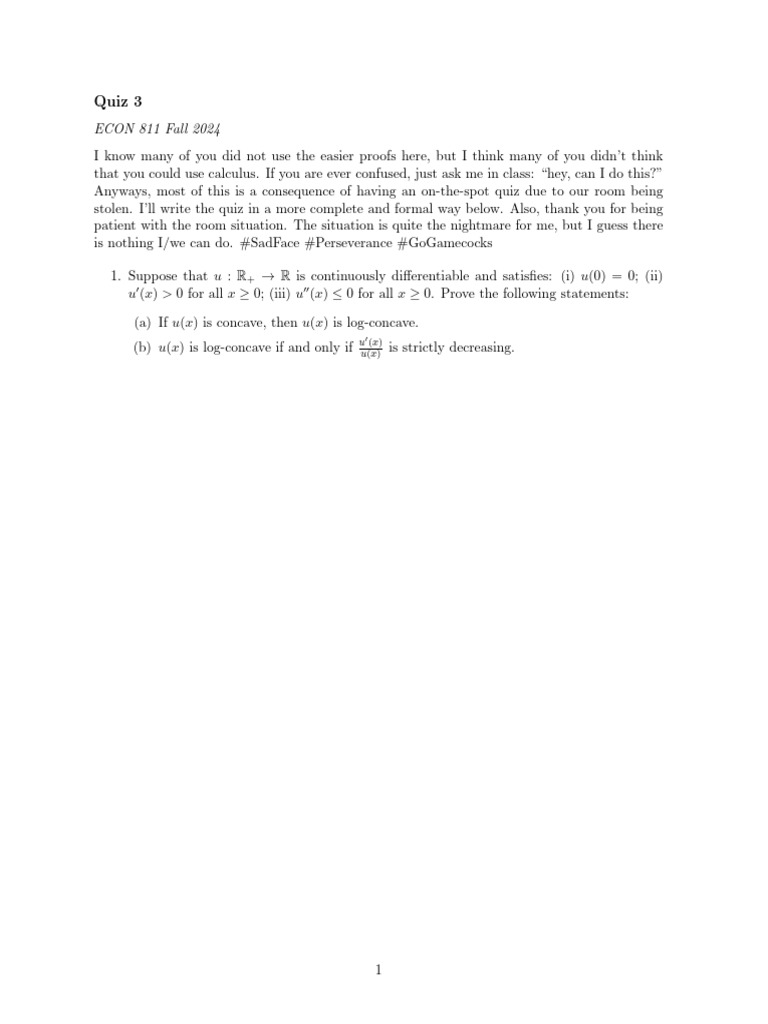 ECON 811 Quiz 3: Calculus Proofs | PDF | Foreign Language Studies | Teaching Methods & Materials