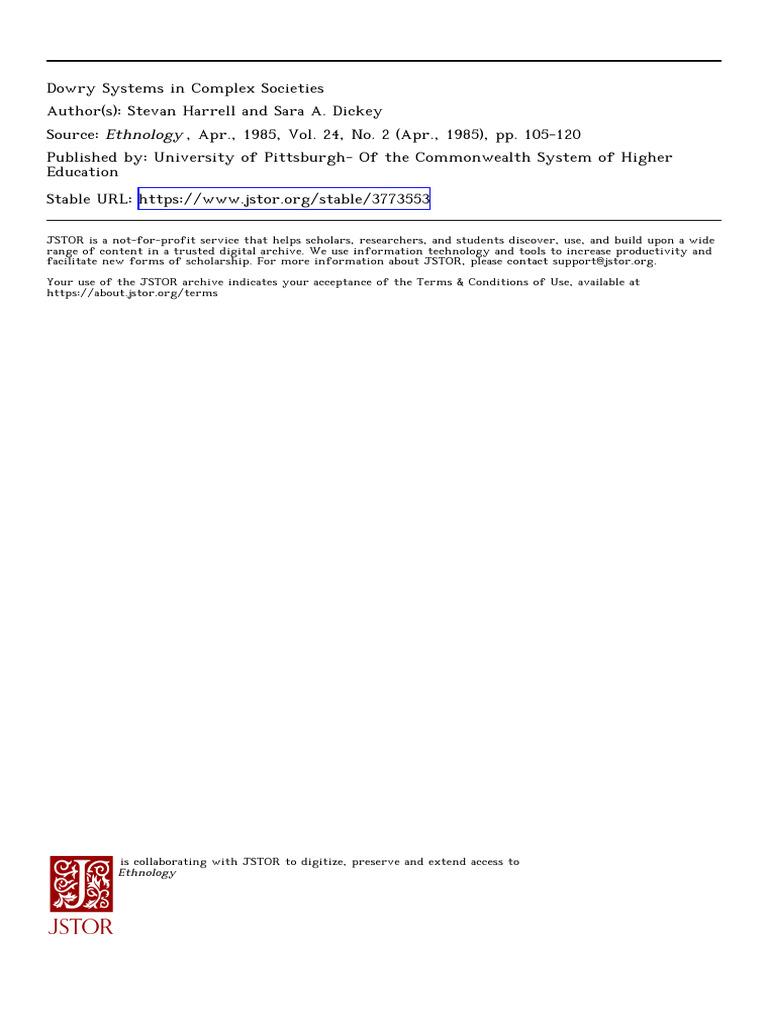 Dowry Systems in Complex Societies | PDF | Marriage | Social Institutions