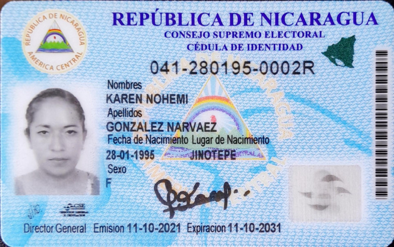 Cédula de Identidad de Nicaragua | PDF