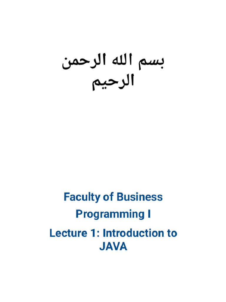 Lecture 1-java (1) | PDF Lecture 1-java (1) | PDF