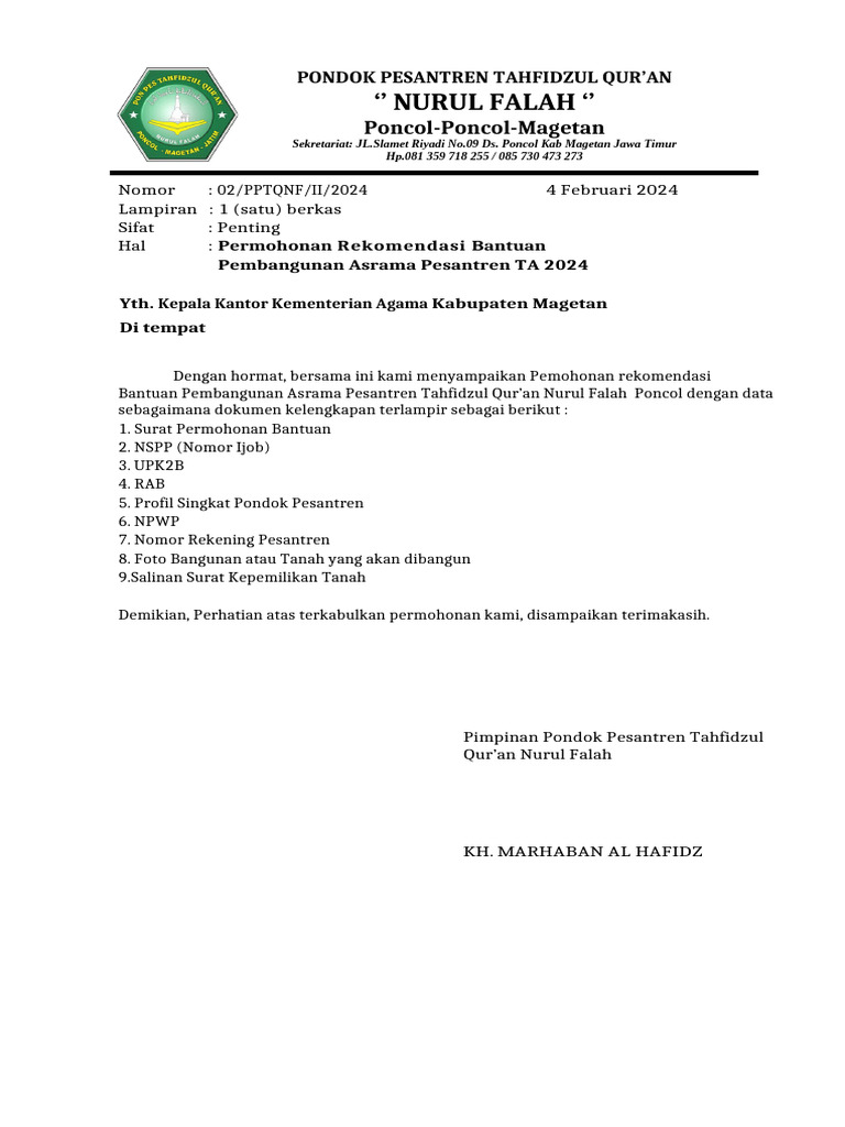 Permohonan Rekom | PDF