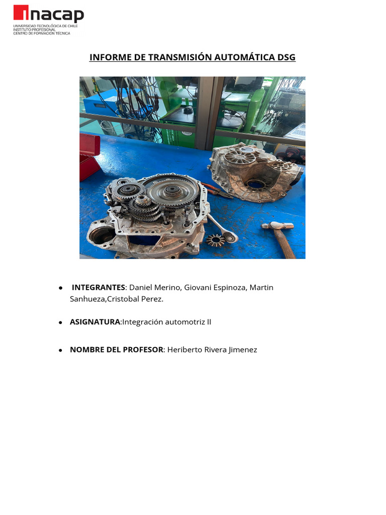 Informe de Transmisión Automática DSG | PDF | Transmisión automática | Industria automotriz