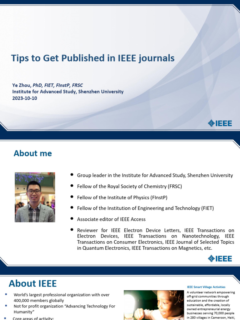 PublishIEEE Ye Zhou | PDF | Academic Journal | Open Access