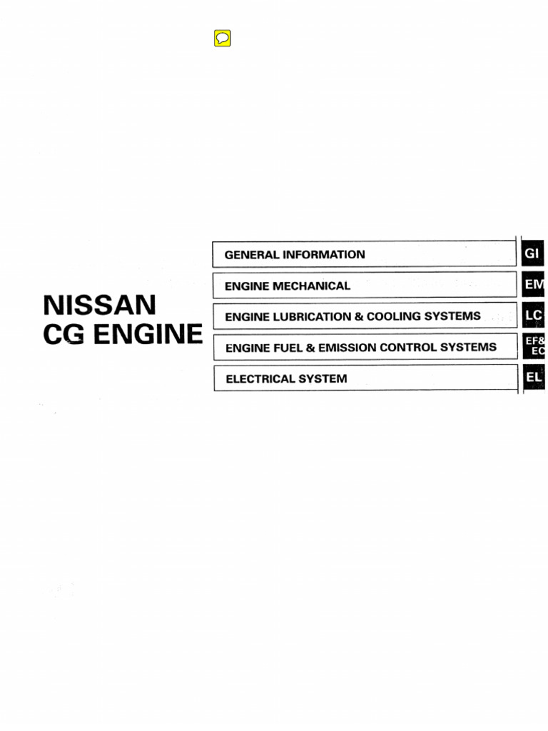 Nissan CG Engine Service Manual | PDF