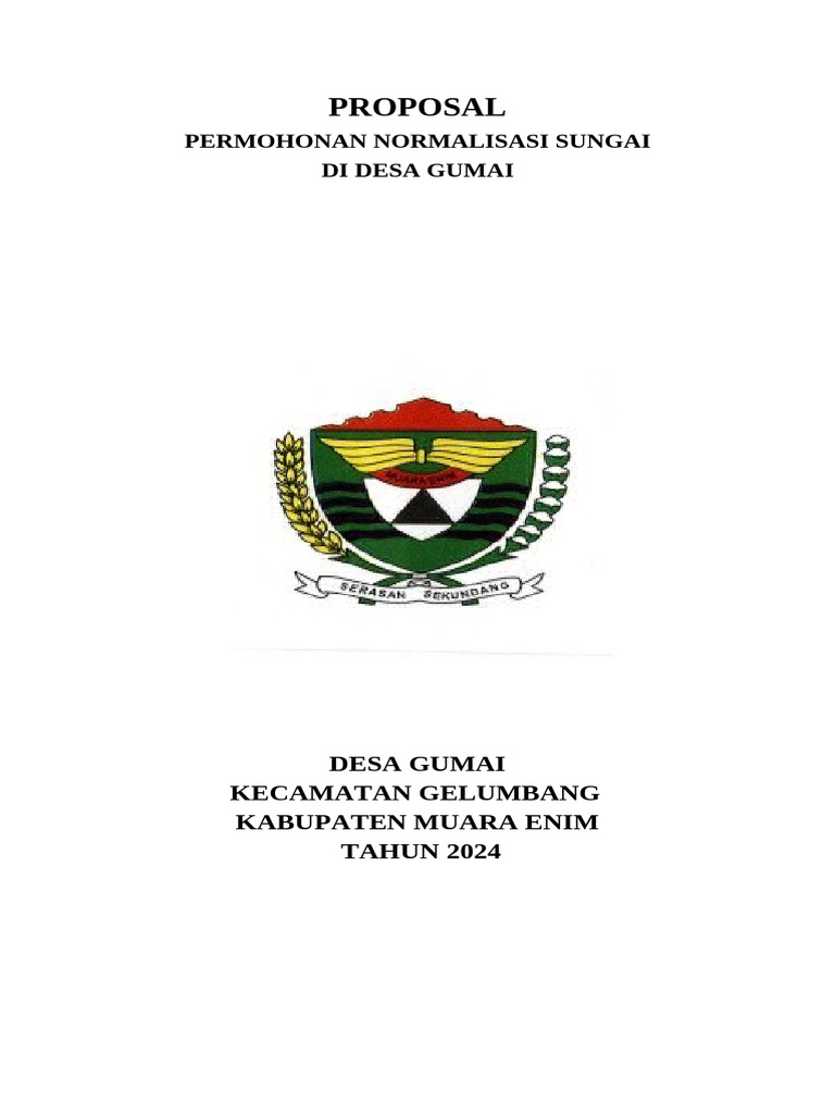 Proposal Normalisasi Sungai Desa Gumai | PDF