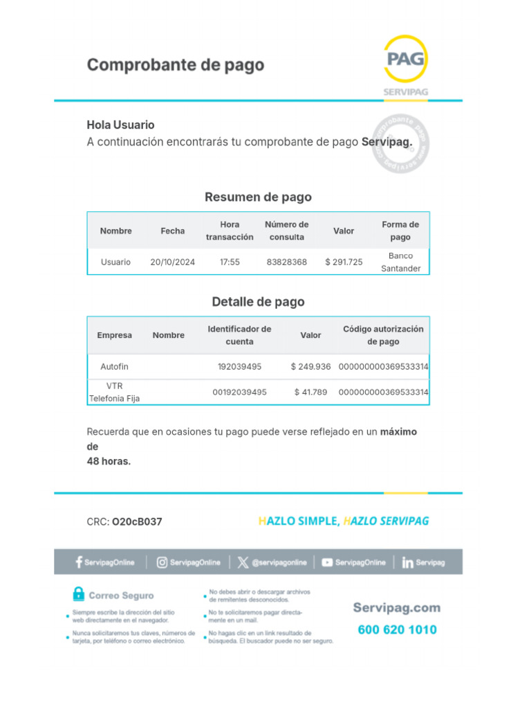 Comprobante de Pago | PDF