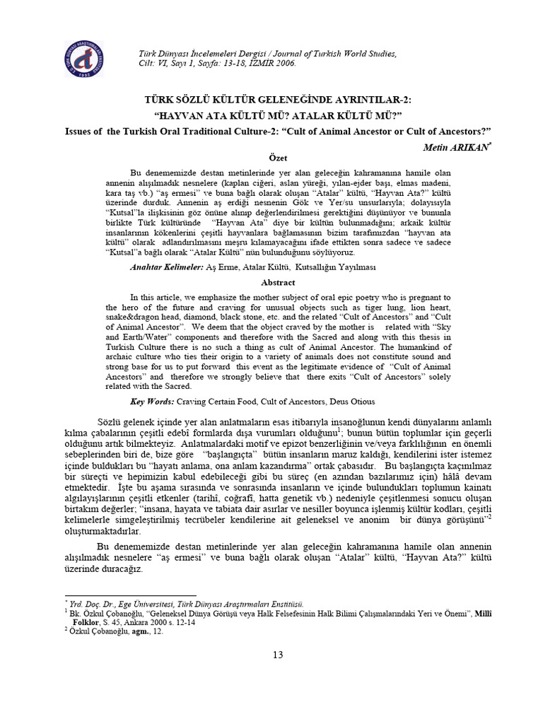 439 3 Heyvan - Ata - Kultumu Atalar - Kultumu Metin - Arikan 6s | PDF