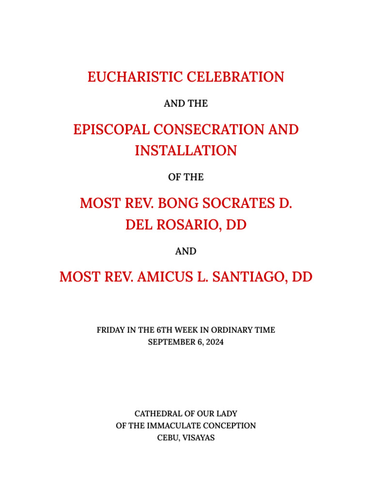 Episcopal Consecration of Bishops in Cebu | PDF | Eucharist | Lord's Prayer