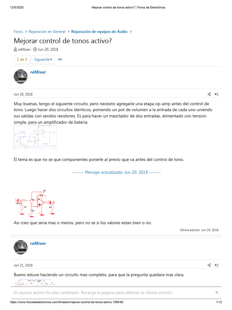 Mejorar Control de Tonos Activo - Foros de Electrónica | PDF ...