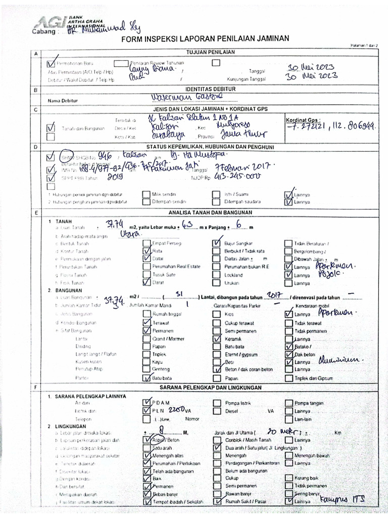 Form Inspeksi | PDF
