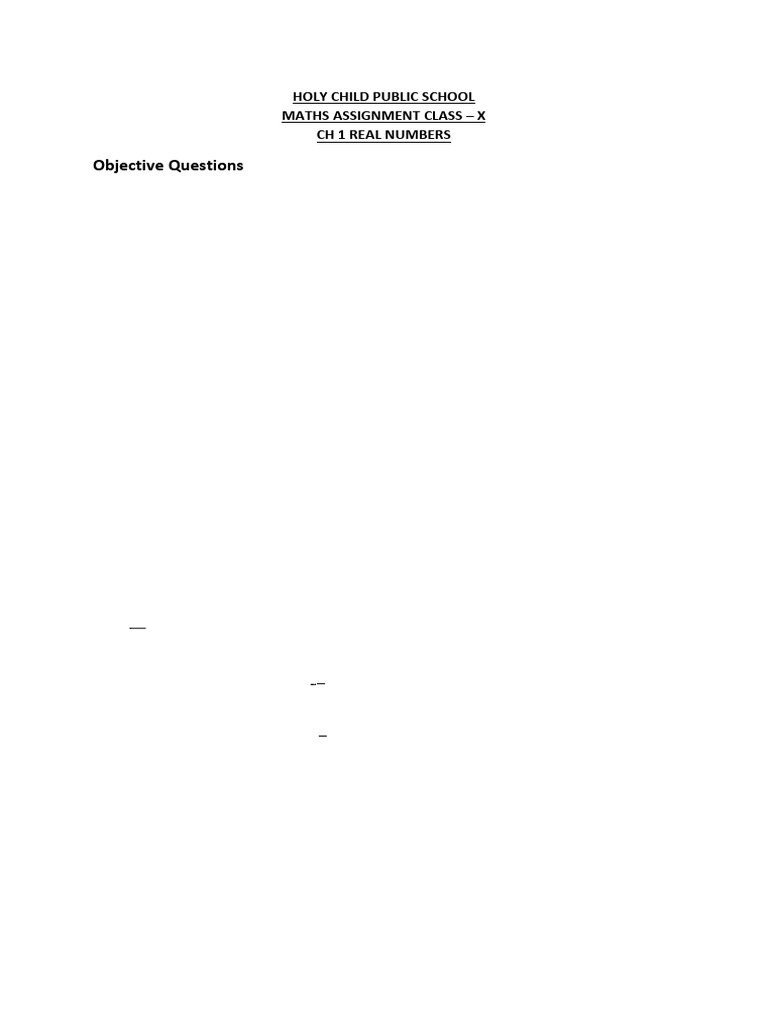 Assignment-X-Ch1-Real Number | PDF | Numbers | Prime Number