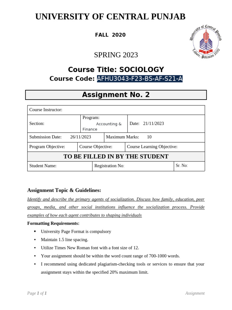 Assignment No 2 AFHU3043 | PDF