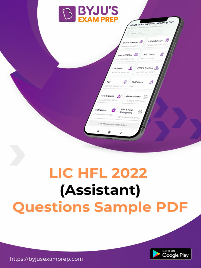 Lic HFL Assistant Sample PDF 31 | PDF | Verb | Adjective