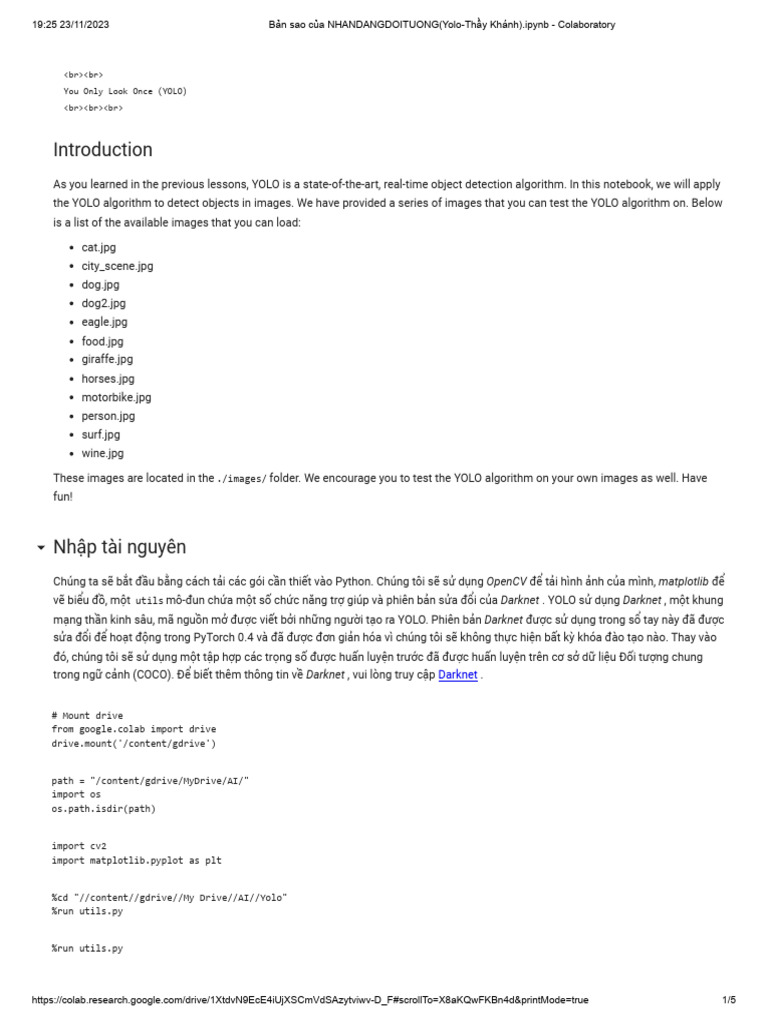 NHANDANGDOITUONG (Yolo-Thầy Khánh) .ipynb - Colaboratory | PDF