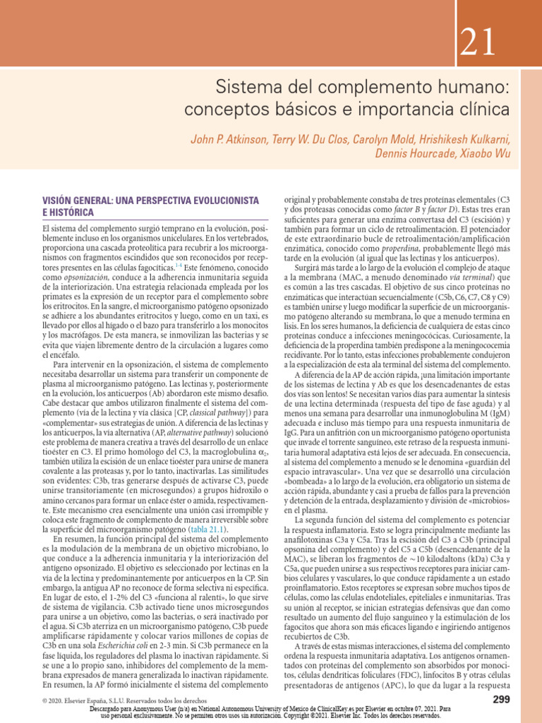 Sistema Complemento 24-2 1 | PDF | Sistema complementario | Inmunología