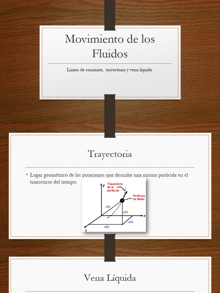 Movimiento de Los Fluidos: Líneas de Corriente, Trayectoria y Vena ...