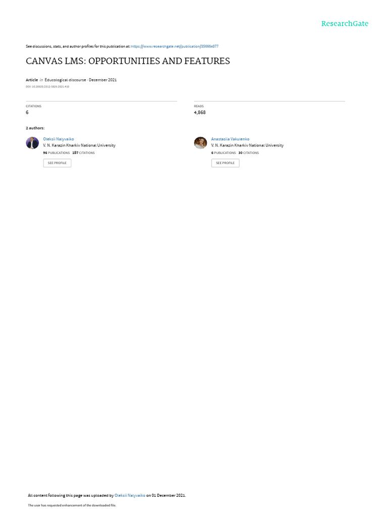 Canvas LMS: Opportunities and Features: Educological Discourse December ...