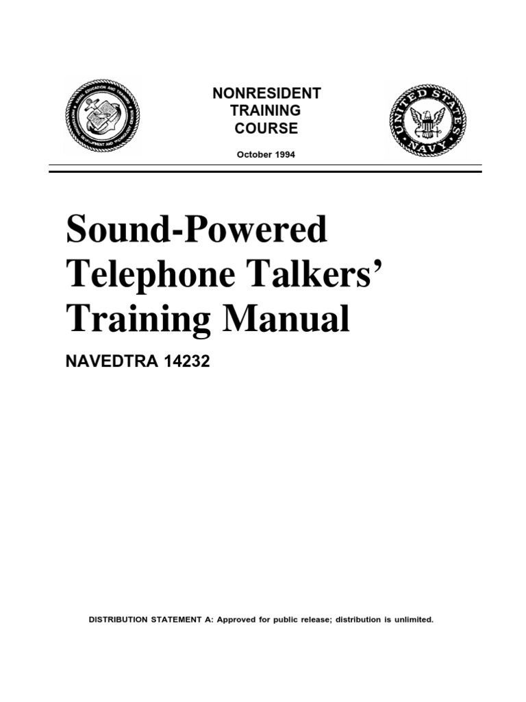 US Navy Course NAVEDTRA 14232 - Sound-Powered Telephone Talkers ...