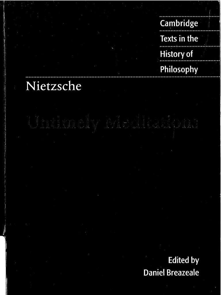 0924 Further Read - 5. Nietzsche - Untimely Meditations | PDF ...