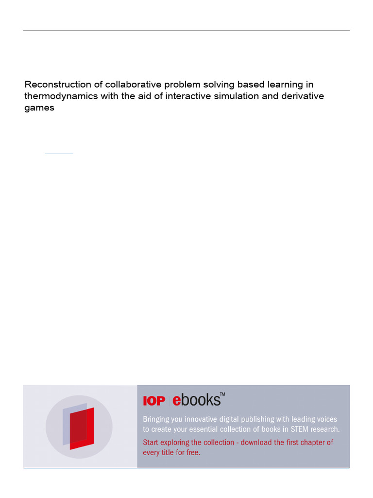 Reconstruction of Collaborative Problem Solving Based Learning in ... Reconstruction of Collaborative Problem Solving Based Learning in ...