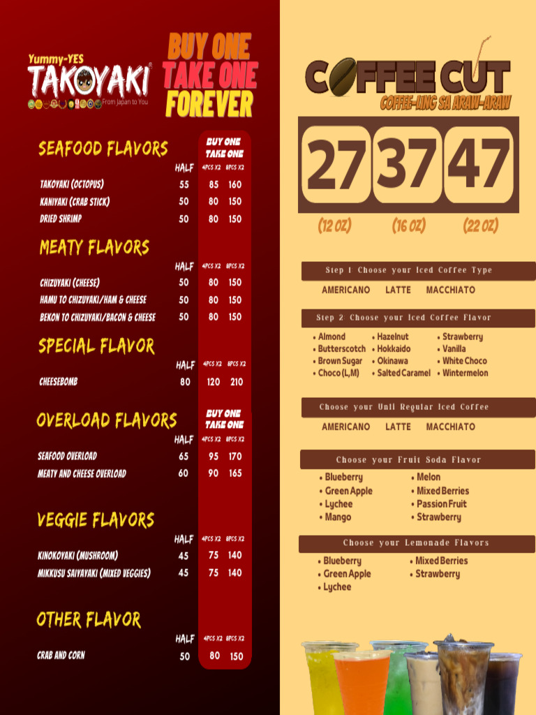 Yummy-YES Coffee Cut Menu | PDF | Foods | Cuisine