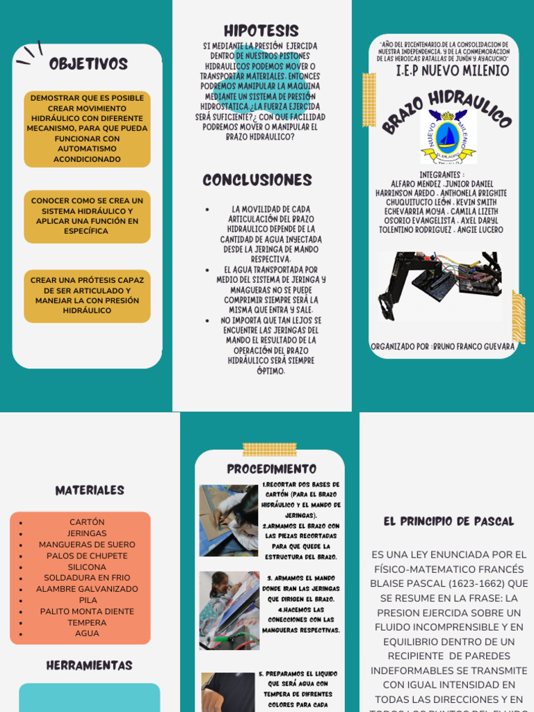 Tripticos Brazo Hidraulico | PDF | Mecánica de Medios Continuos | Materia suave