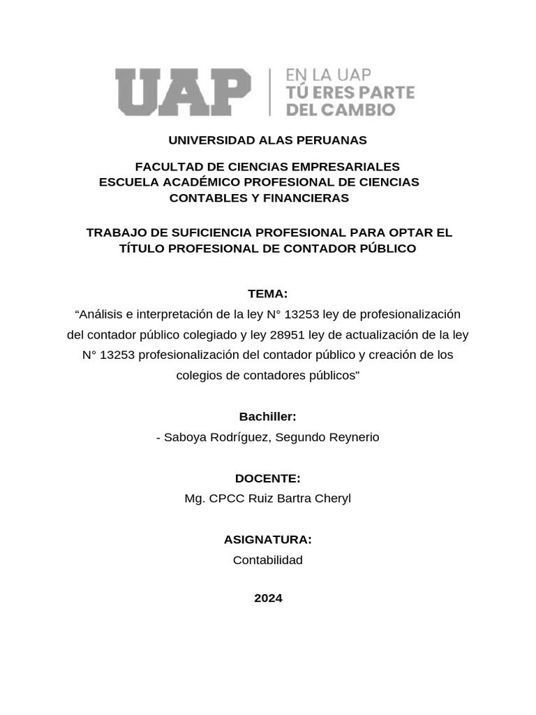 Análisis de la Ley N° 13253 en Contabilidad | PDF | Contador | Contabilidad