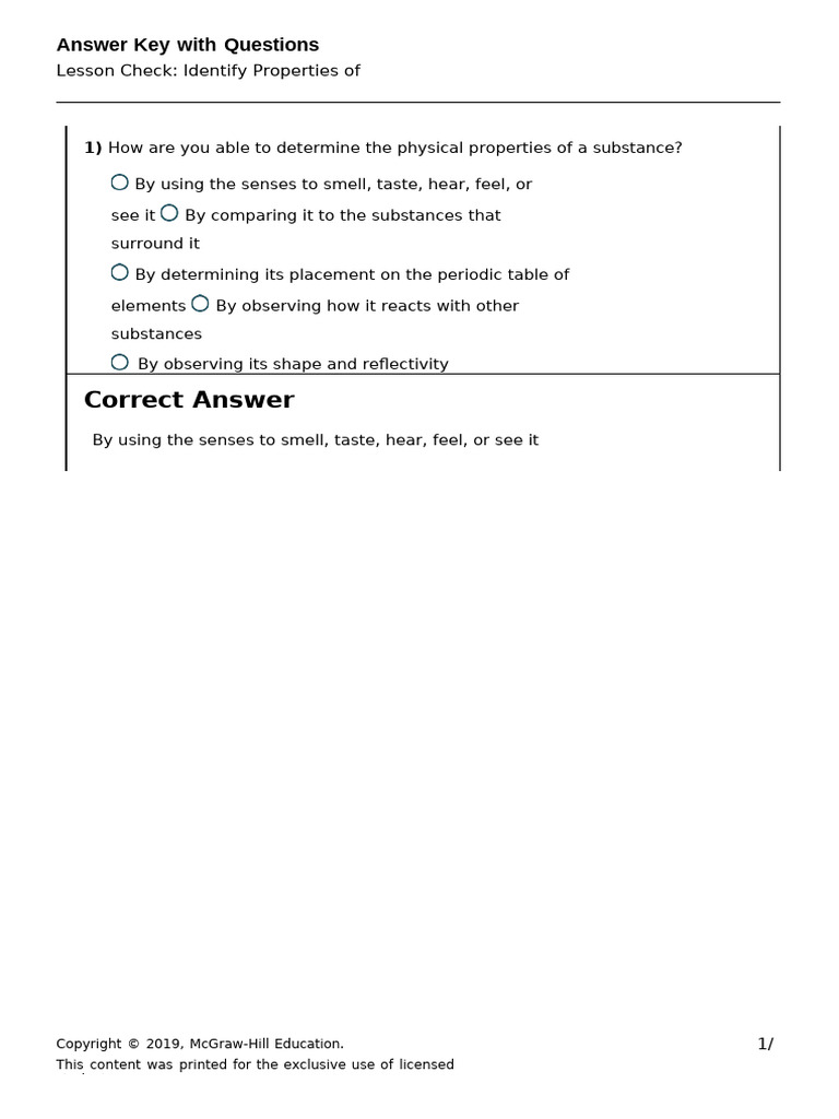 Correct Answer: Answer Key With Questions | PDF | Electrical ...