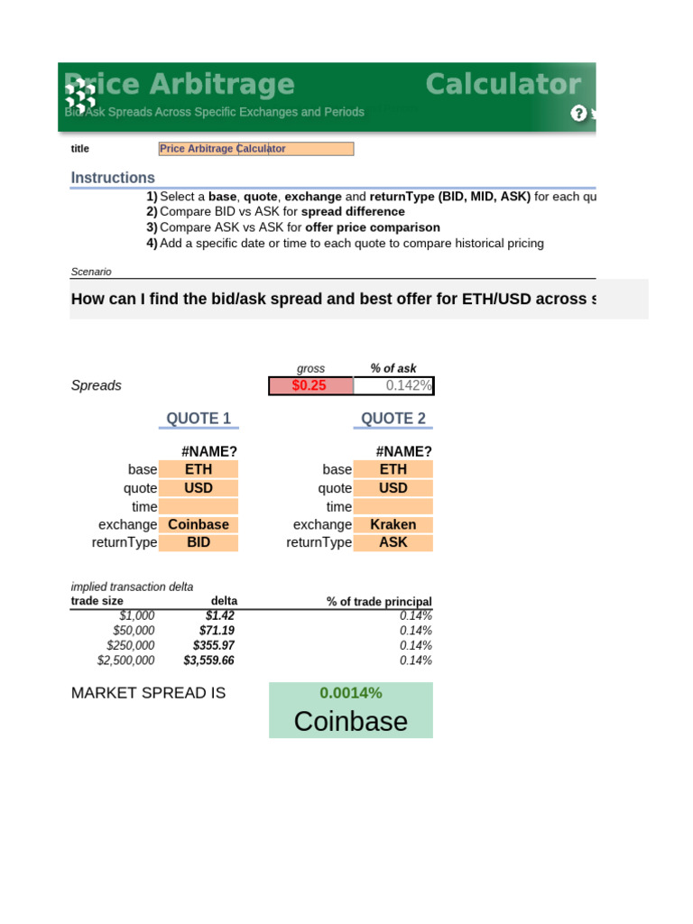 Crypto Arbitrage Calculator Guide | PDF