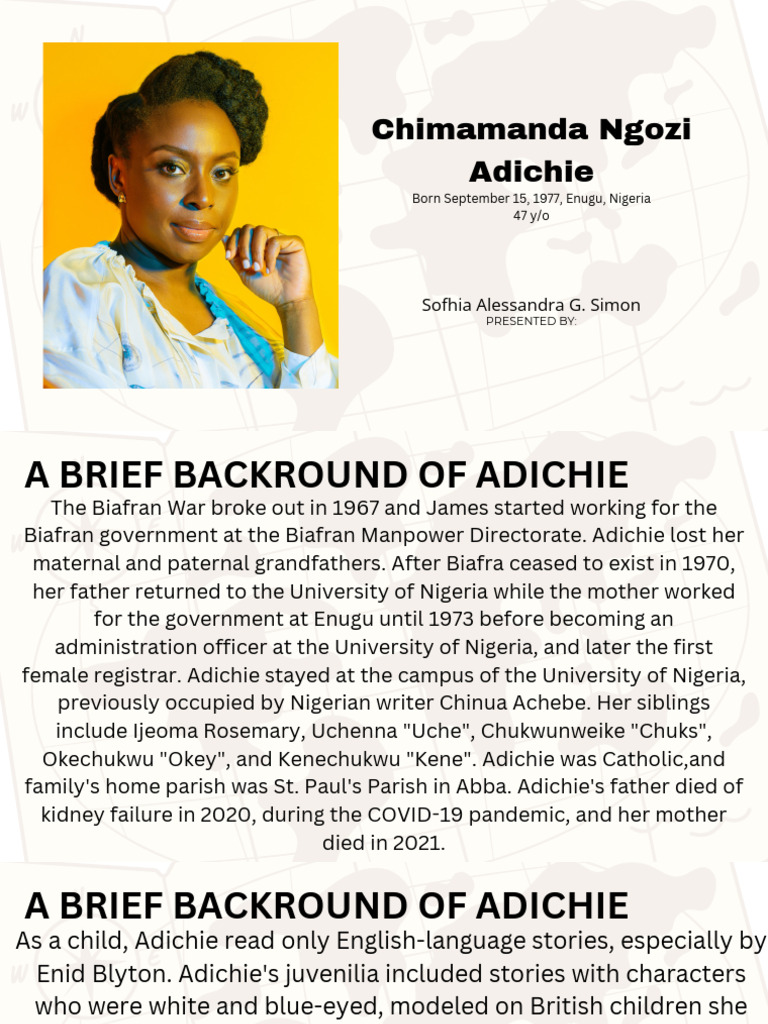 Chimamanda Ngozi Adichie: A Biography | PDF | African Literature ...