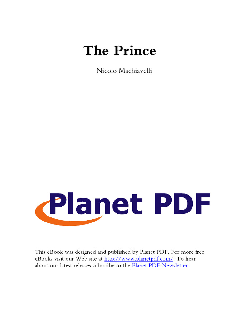 Machiavelli, Niccolo - The Prince (en, 1513, 239 p.) | PDF | The Prince ...