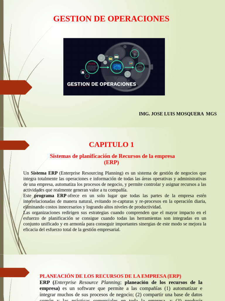 CLASE 1. Sistemas de Planificación de Recursos de La Empresa (ERP) | PDF | Planificación de ...