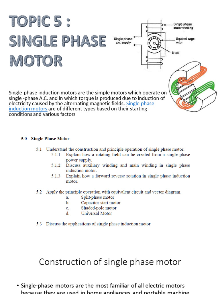 Single Phase Induction Motor | PDF | Electric Motor | Materials Science