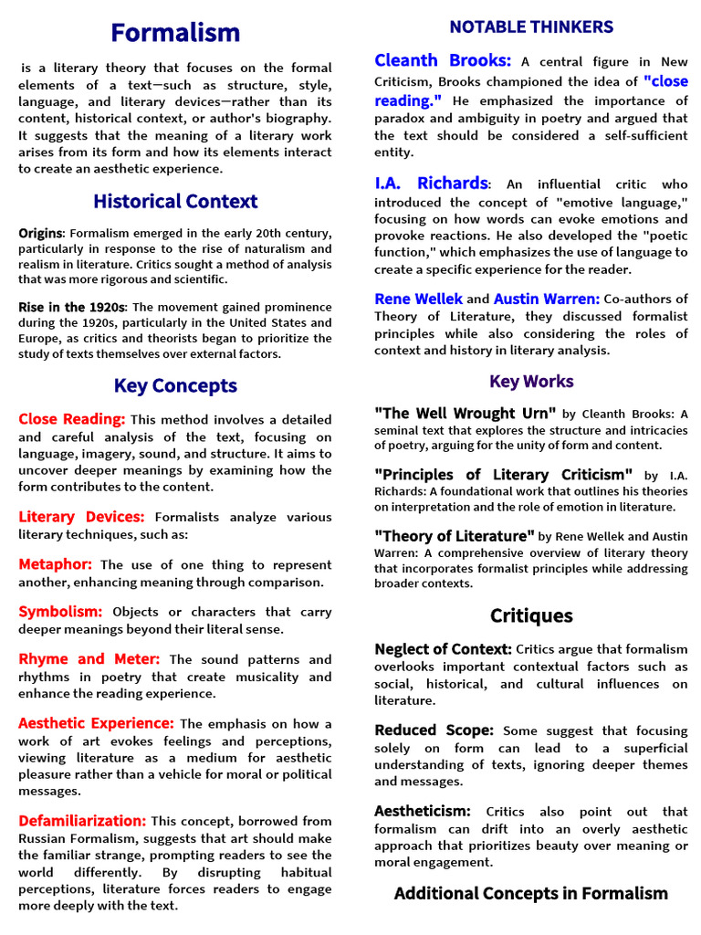 Understanding Literary Formalism | PDF | Narrative | Liberal Arts Education