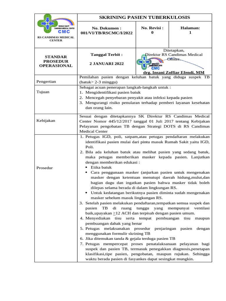 Spo Skrining Pasien Tuberkulosis | PDF