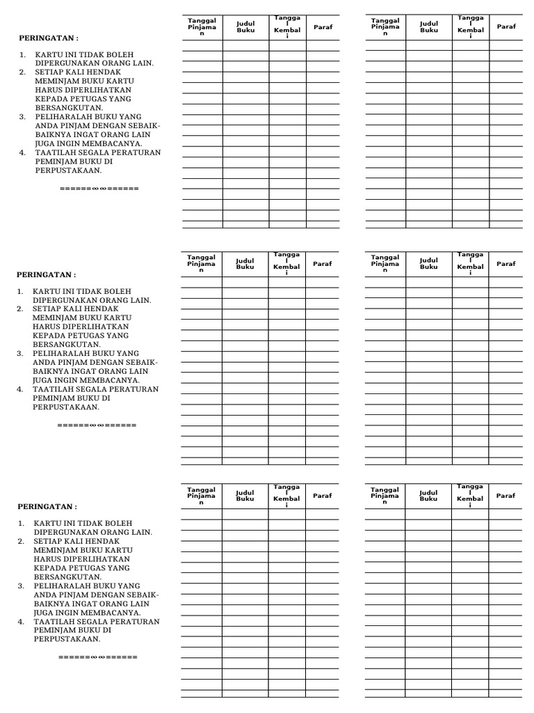Kartu Perpus | PDF