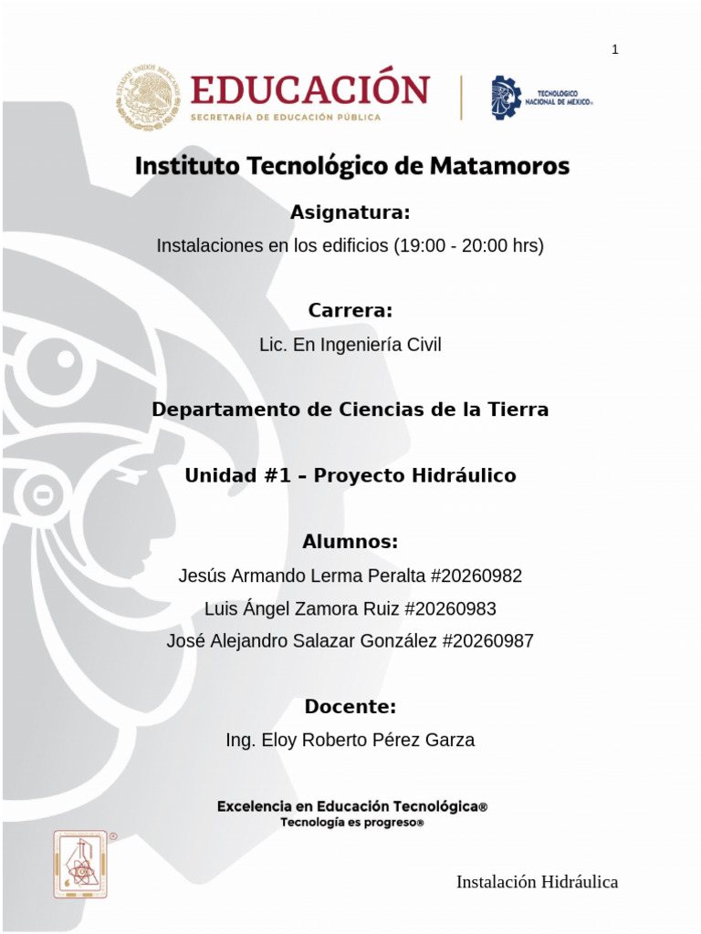 Instalaciones en Los Edificios - Unidad #1 | PDF | Agua | Bomba