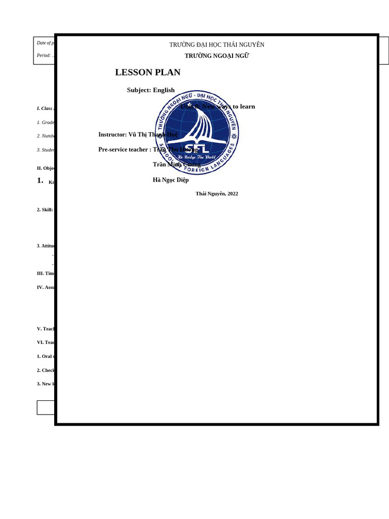 Nhóm 13 Unit 8 New Way To Learn | PDF | Lesson Plan | Learning