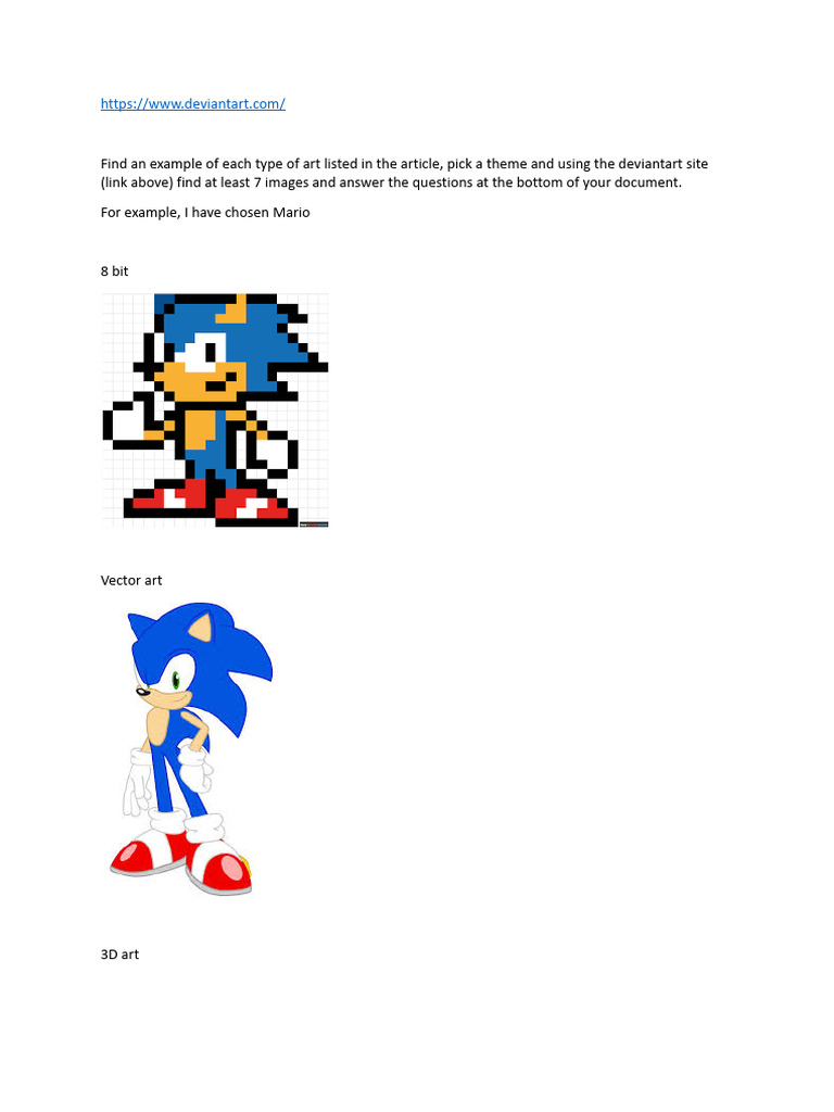 Game art worksheet (1) | PDF | 3 D Computer Graphics | 2 D Computer Graphics