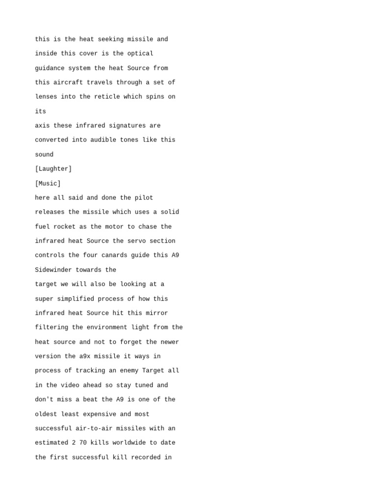 (English (Auto-Generated) ) How Heat Seeking Missile Works I Aim 9 ...