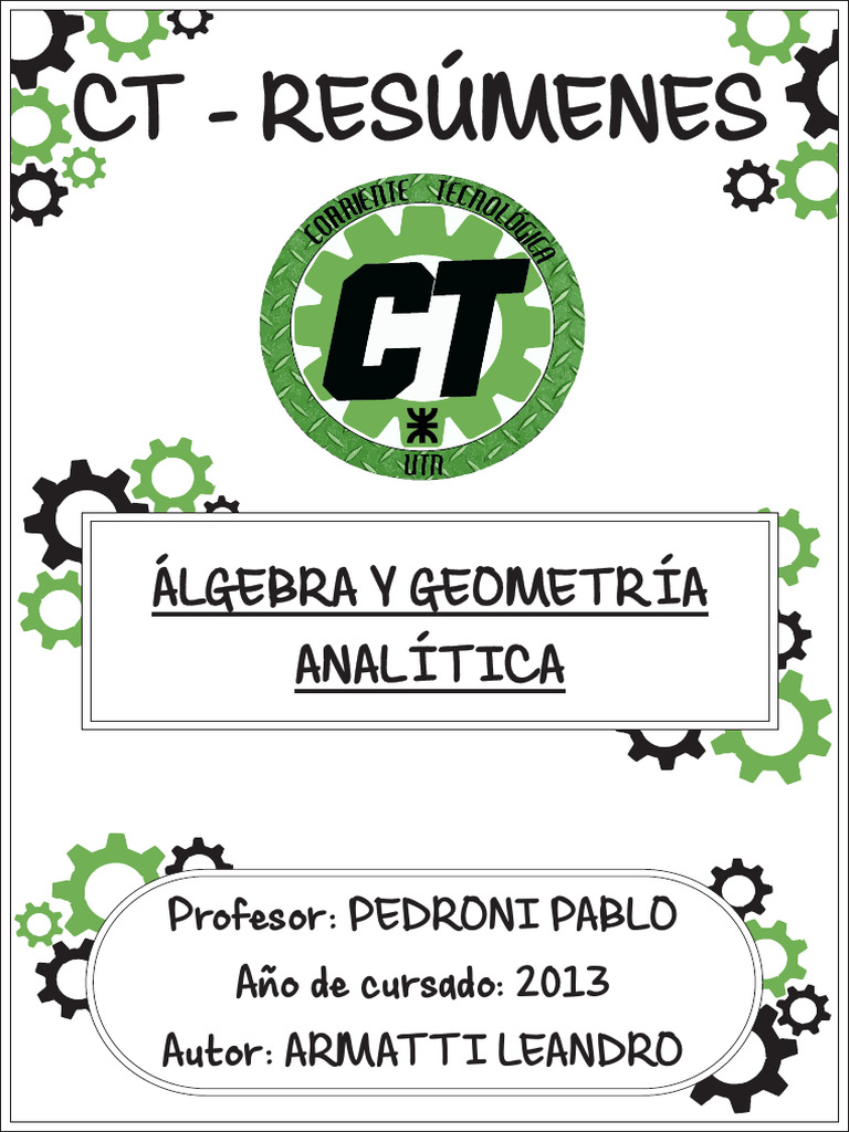 Resumen - Álgebra y Geometría Analítica | PDF | Informática