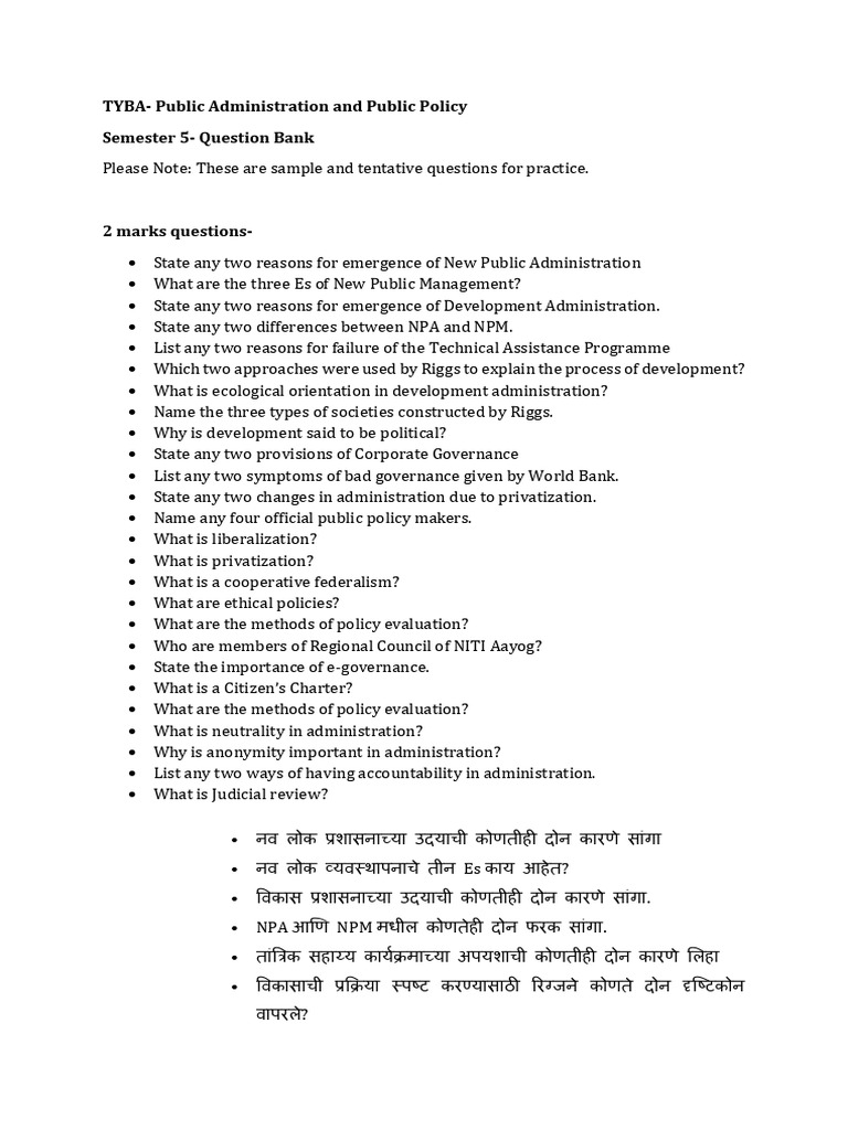 tyba sem 5 question bank | PDF