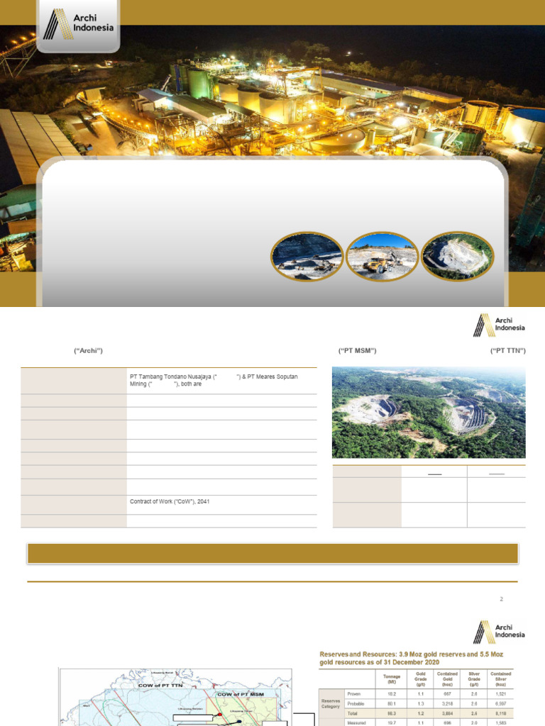 PT-Archi-Indonesia-Tbk_Company-Overview | PDF | Mining | Gold Mining