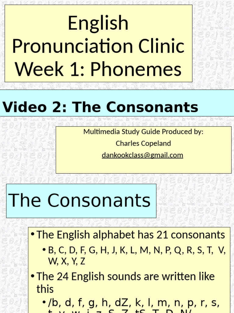 English Consonant Phonemes Guide | PDF | Foreign Language Studies