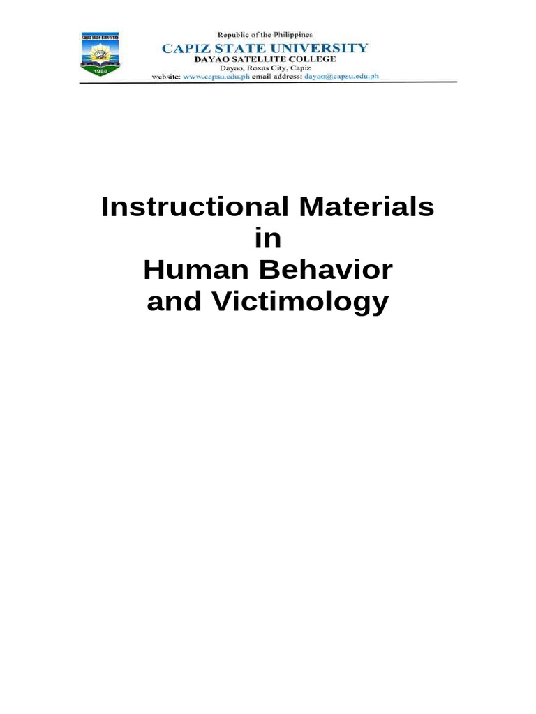 IMs Human Behavior and Victimology Temp | PDF | Id | Extraversion And Introversion