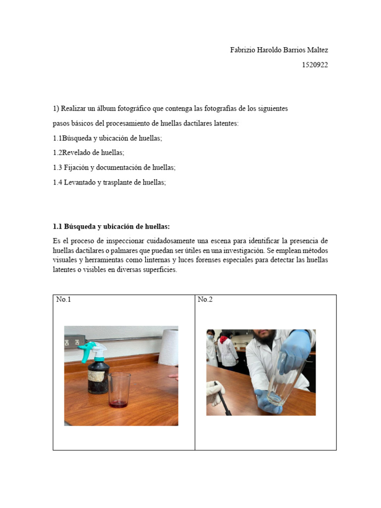 trabajo 1 y 2 | PDF | Huella dactilar trabajo 1 y 2 | PDF | Huella dactilar