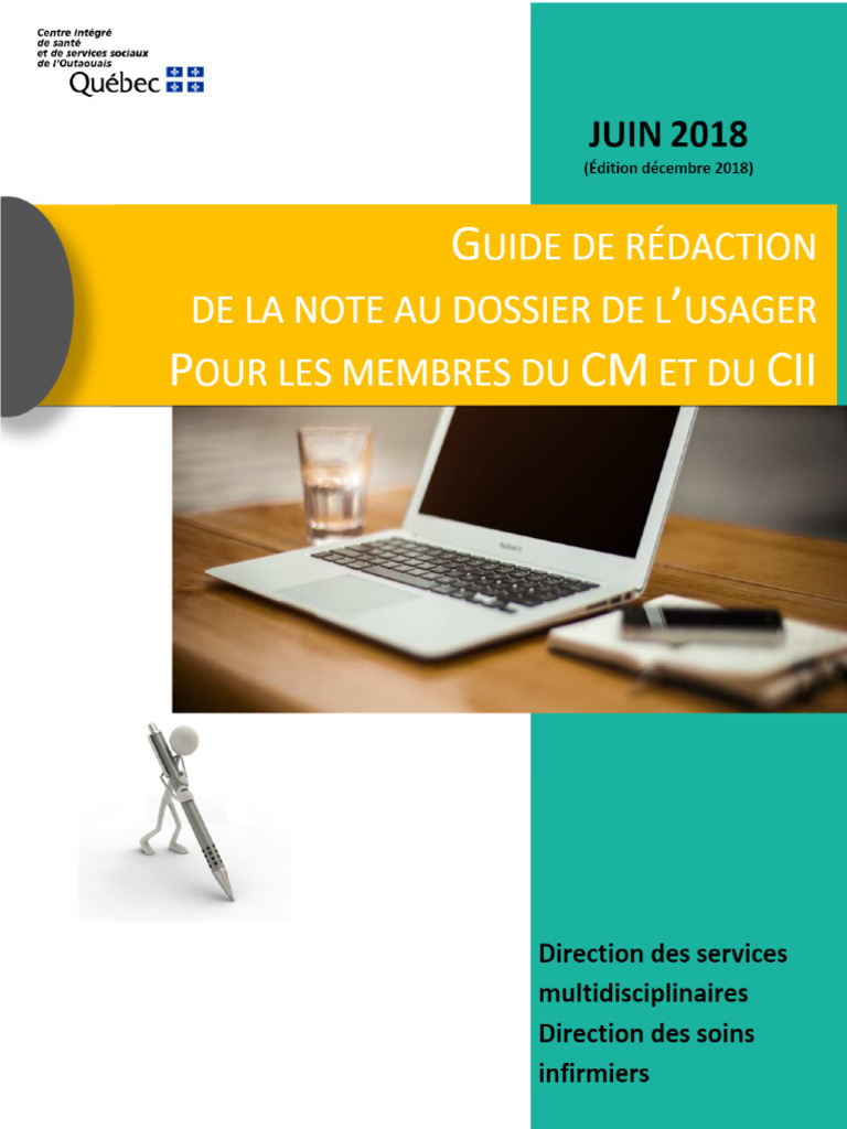 Guide de Rédaction de La Note Au Dossier de L'usager Pour Les Membres | PDF