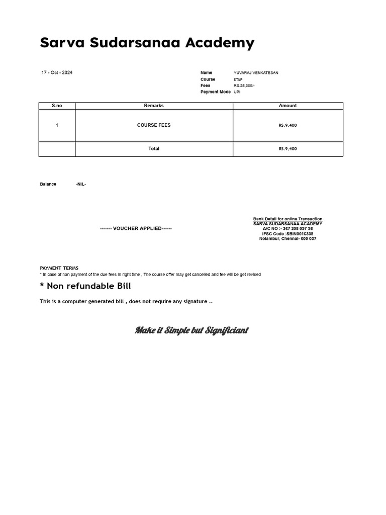 Cad-Invoice - Yuvaraj Venkatesan | PDF