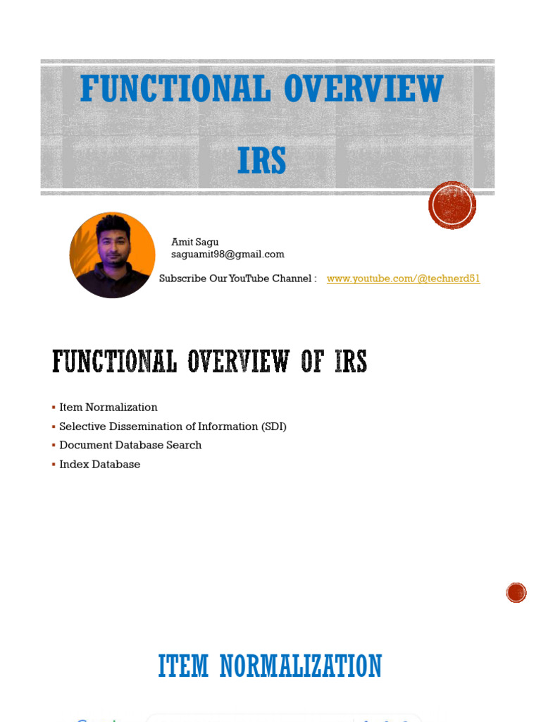Functional Overview of Information Retrieval System | PDF | Computers