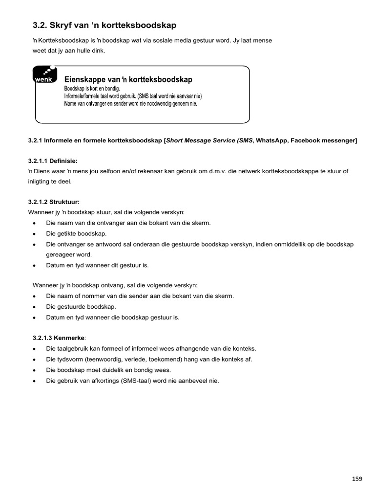 Kort Teksboodskap | PDF